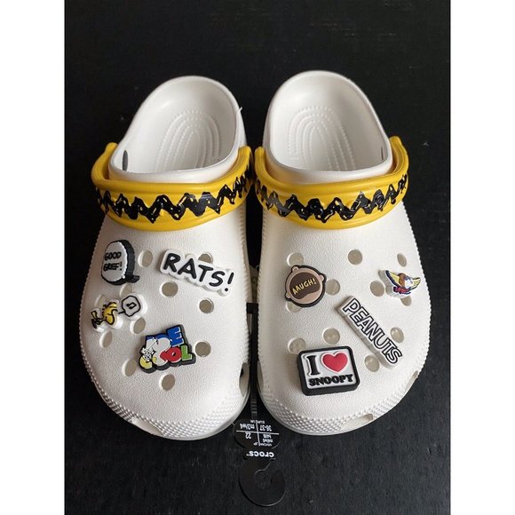 CROCS | Shoes | Crocs Unisex Womens Sz 8 Classic Peanuts Charms Clog ...
